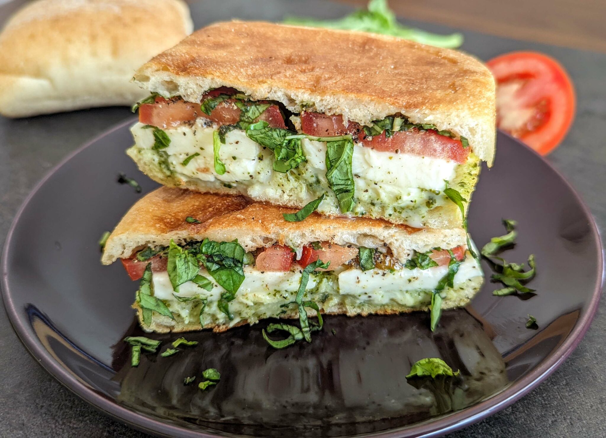 Caprese Sandwich Recipe - VegeCravings