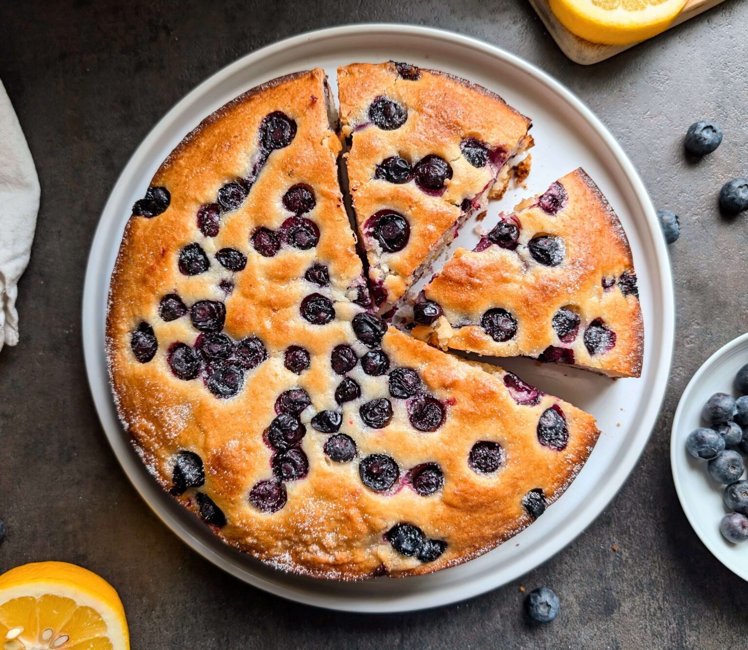 Eggless Lemon Blueberry Cake Recipe